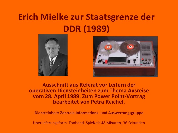 Erich Mielke zur Staatsgrenze der DDR (1989) | Erich Mielke Powerpoint ...
